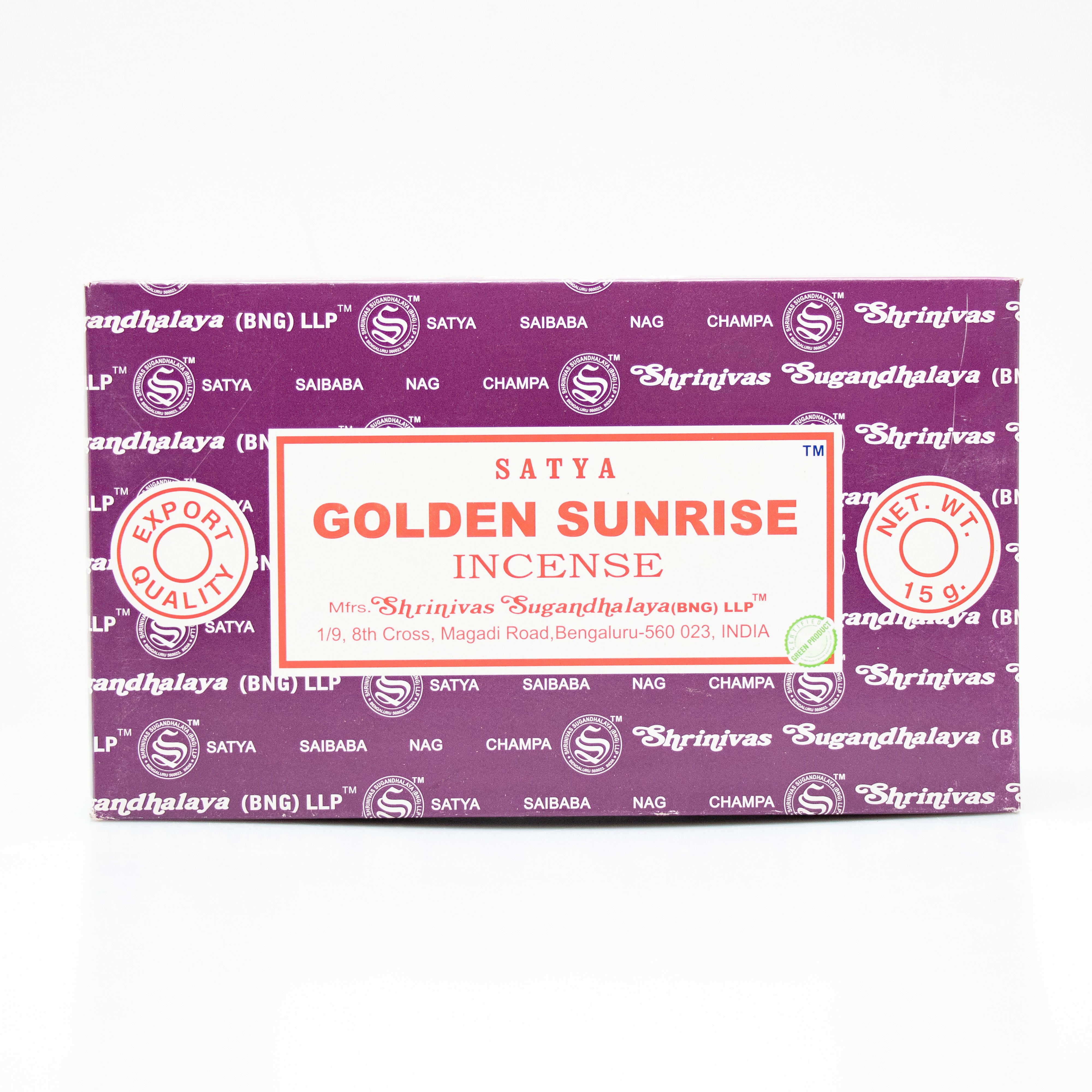 Satya Golden Sunrise, Incense Sticks, 15 Grams in One Pack, 12 Pack Bo